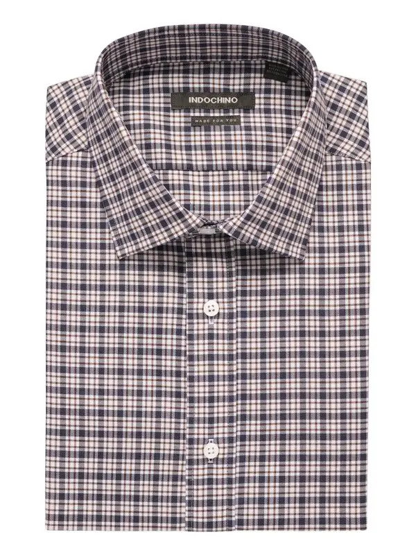 INDOCHINO Paddington Check Twill Shirt - Navy