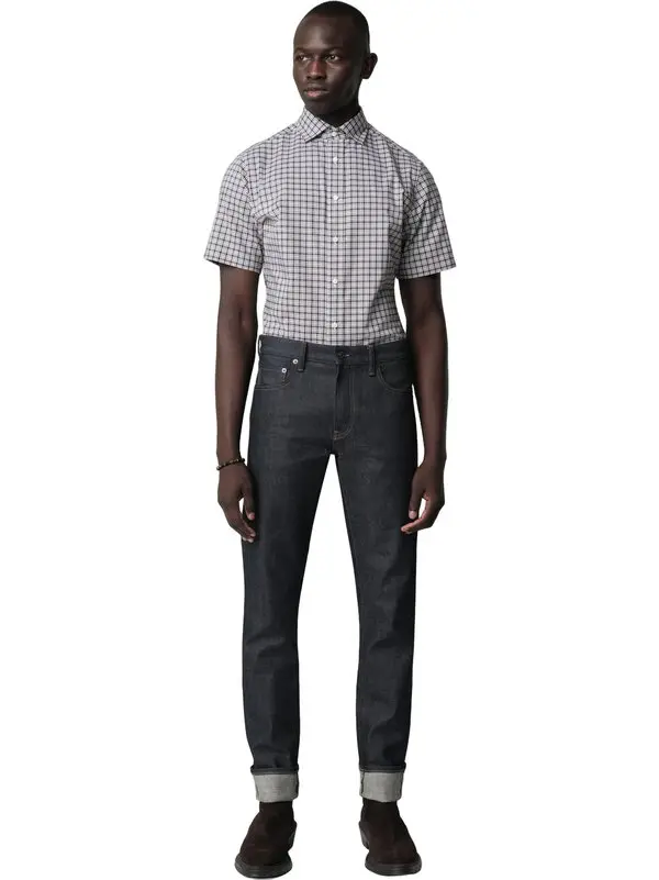 INDOCHINO Paddington Check Twill Casual Shirt - Navy