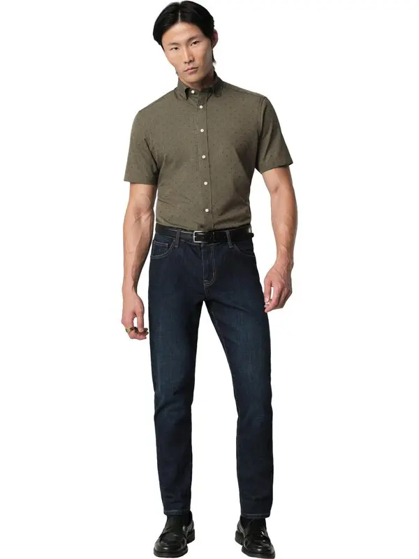 INDOCHINO Paddington Dobby Twill Casual Shirt - Olive