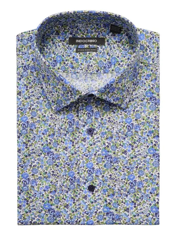 INDOCHINO London Floral Print Shirt - Blue