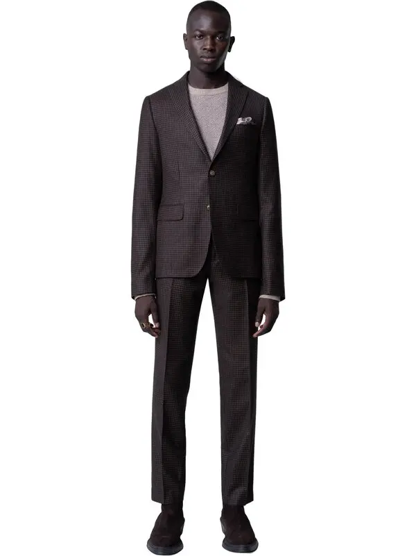 INDOCHINO Monterosso Check Suit - Brown