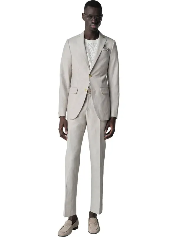 INDOCHINO Minori Wool Linen Cream Blazer - Ivory