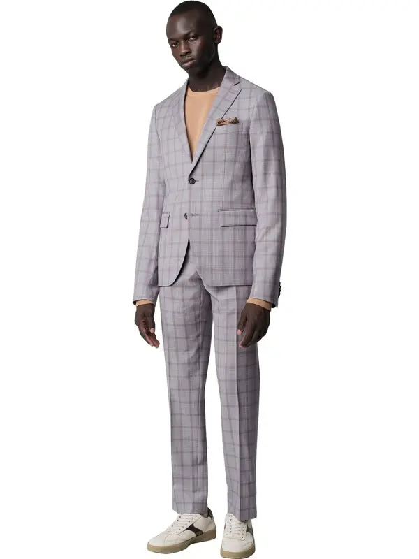 INDOCHINO Paxton Check Light Blazer - Gray