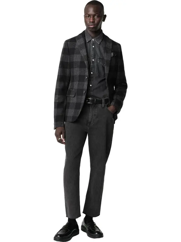 INDOCHINO Bradford Buffalo Plaid Blazer - Gray