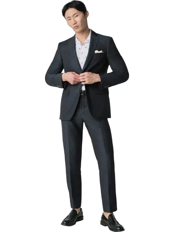 INDOCHINO Minori Wool Linen Deep Teal Suit - Green