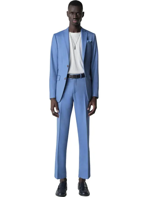 INDOCHINO Modica Herringbone Light Suit - Blue