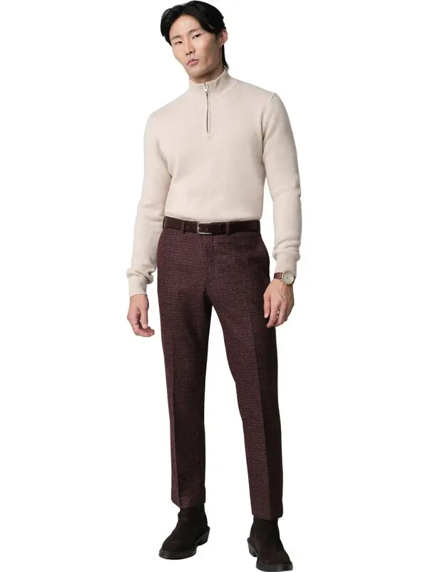 INDOCHINO Newbridge Tweed Wool Stretch Pants - Red