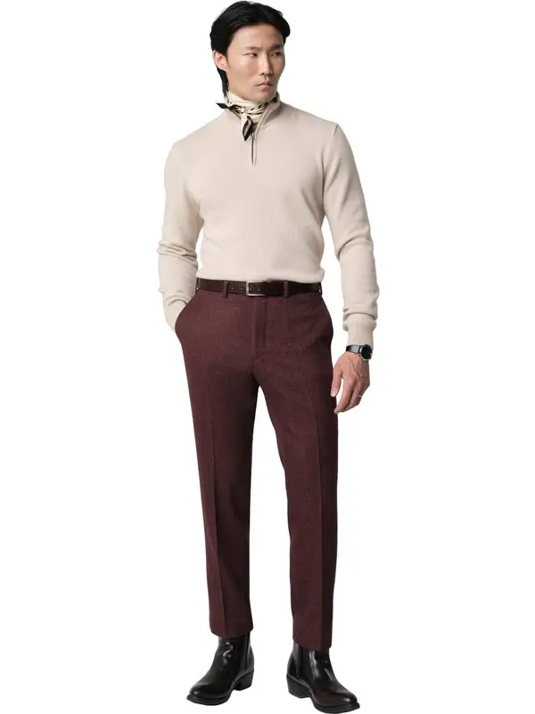 INDOCHINO Peebles Wool-spandex Blend Trousers - Red