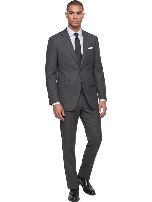 INDOCHINO Monviso High-twist Traveler Charcoal Blazer - Gray