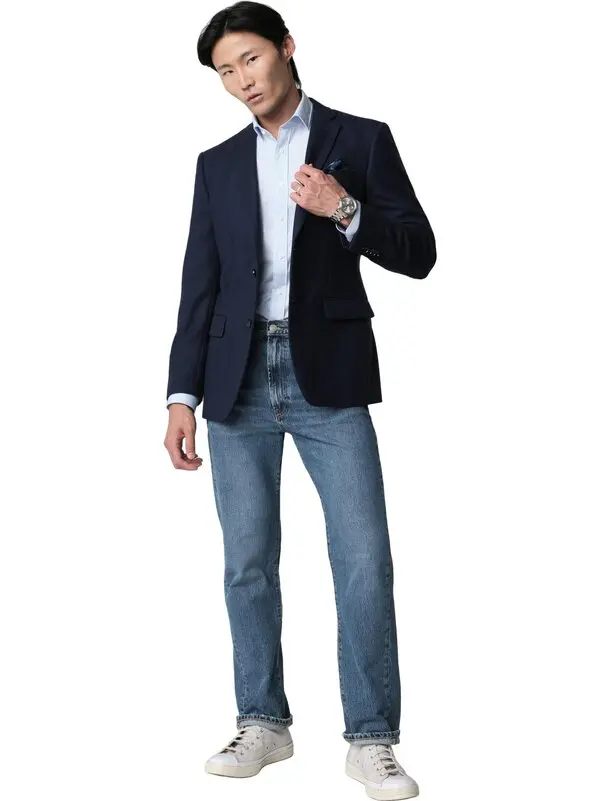 INDOCHINO Heartford Herringbone Blazer - Navy
