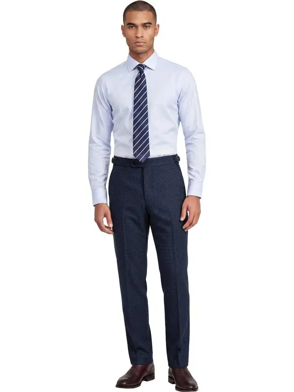 INDOCHINO Montaldo Micro Houndstooth Flannel Pants - Blue