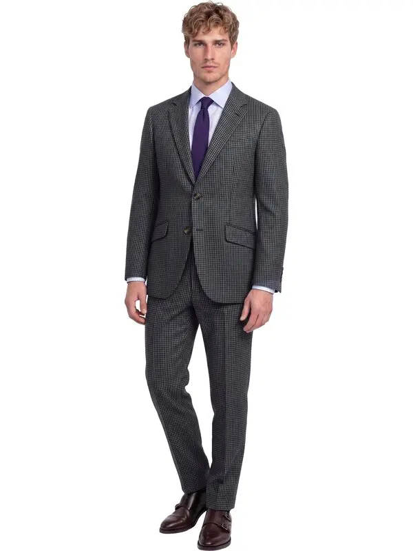 INDOCHINO Montaldo Micro Houndstooth Flannel Blazer - Gray