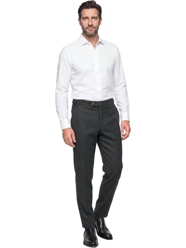 INDOCHINO Montaldo Micro Houndstooth Flannel Pants - Green