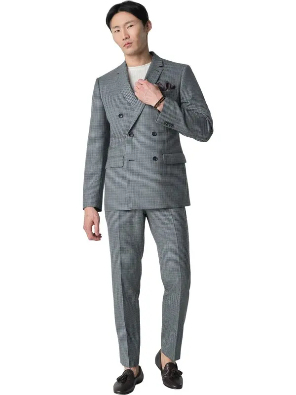 INDOCHINO Quadring Houndstooth Sage Blazer - Green