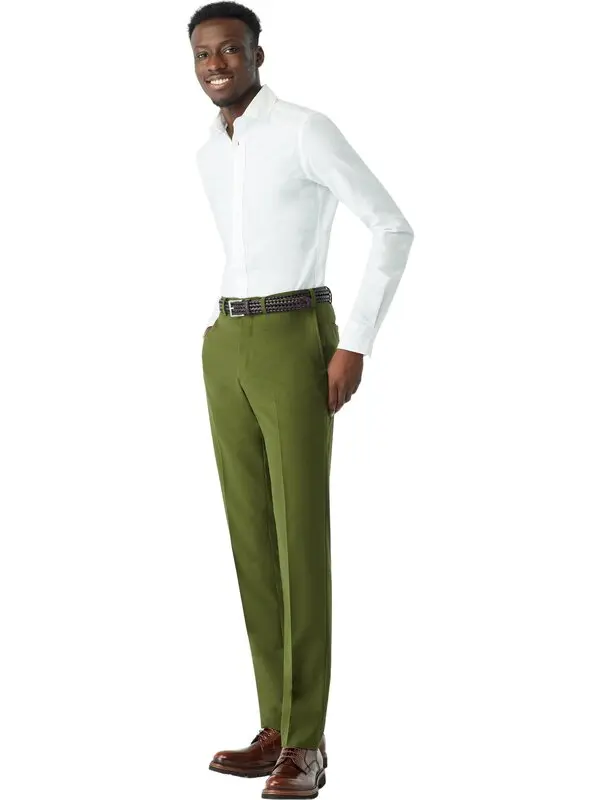 INDOCHINO Howell Wool Stretch Pants - Olive