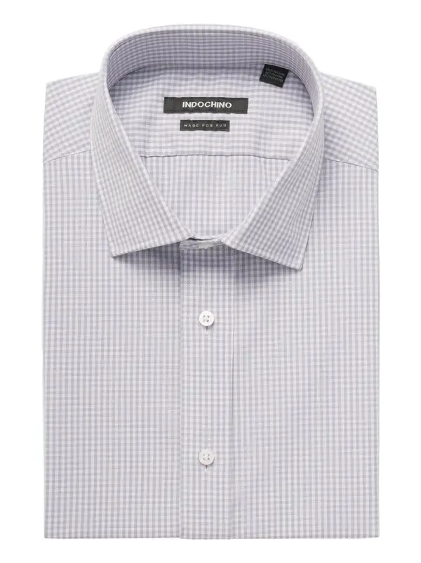 INDOCHINO Helston Anti-wrinkle Gingham Shirt - Gray
