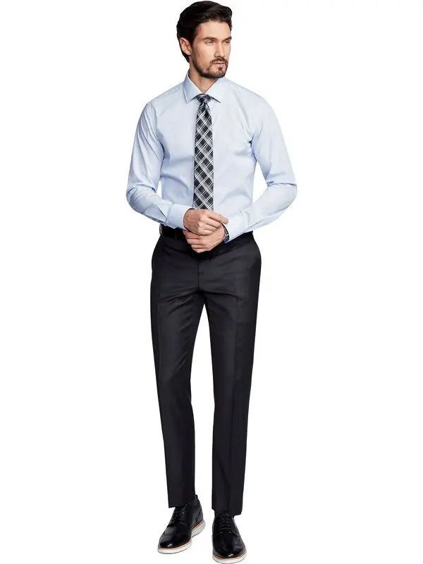 INDOCHINO Hemsworth Charcoal Wool Trousers - Gray