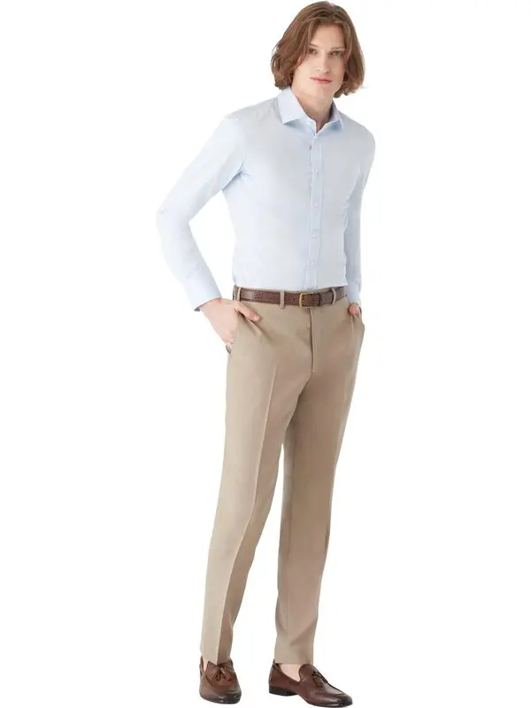 INDOCHINO Hamilton Sharkskin Wool-mohair Blend Pants - Sand