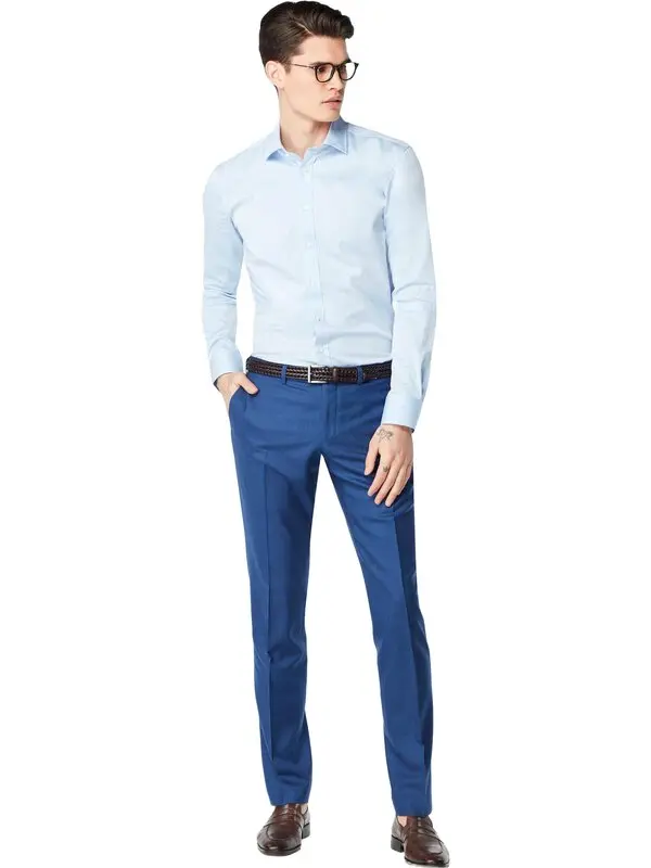 INDOCHINO Sharkskin Tailored Pants - Blue