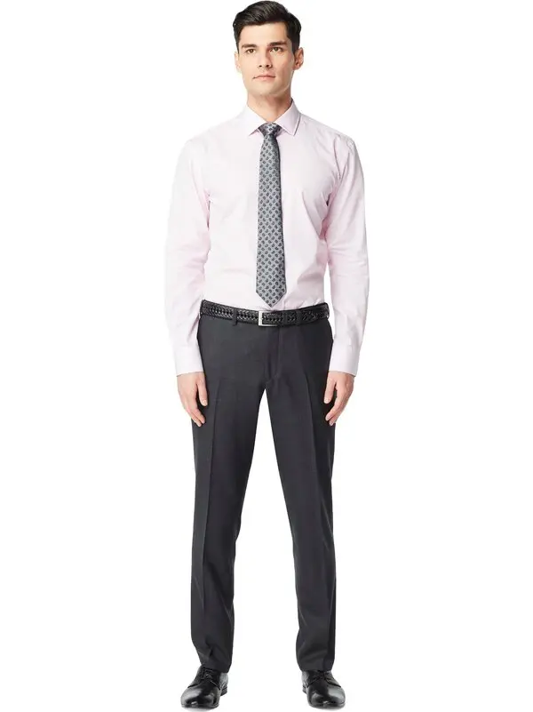 INDOCHINO Hayle Sharkskin Charcoal Wool Trousers - Gray