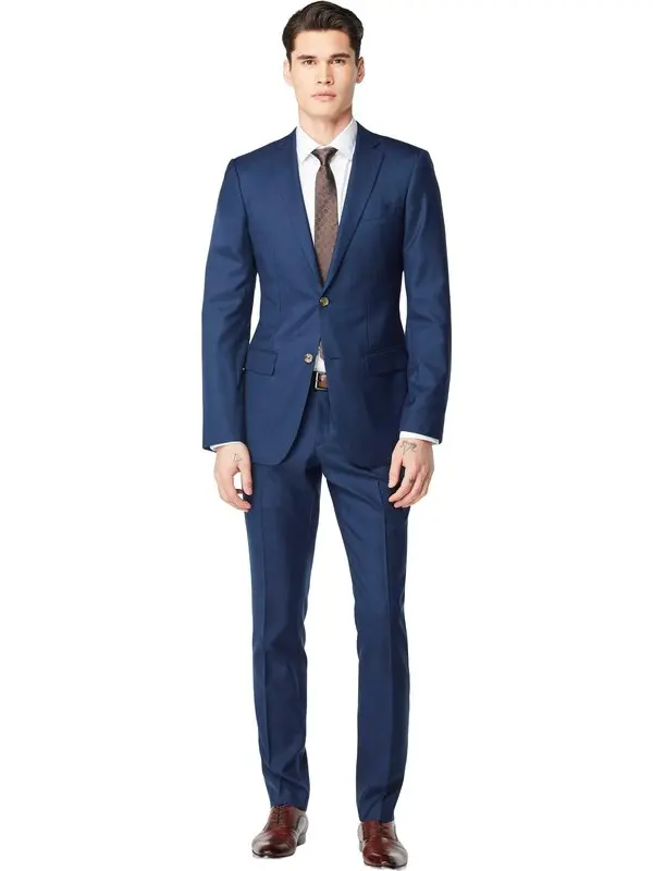 INDOCHINO Hayle Sharkskin Dark Navy Suit - Blue