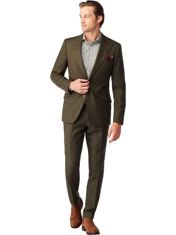 INDOCHINO Prescot Herringbone Blazer - Olive