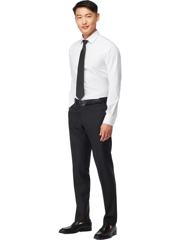 INDOCHINO Highbridge Herringbone Wool Trousers - Black