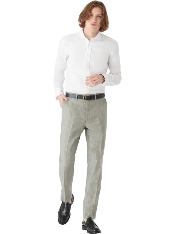 INDOCHINO Tailored Prince Of Wales Sage Trousers - Green