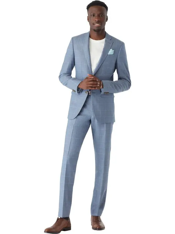 INDOCHINO Kelbrook Check Light Blazer - Blue