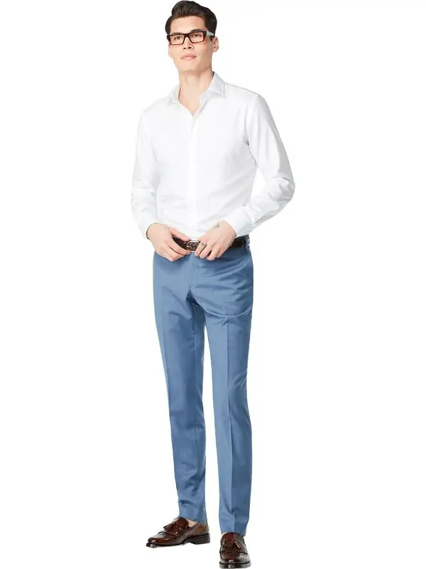 INDOCHINO Hemsworth Tailored Wool Pants - Blue
