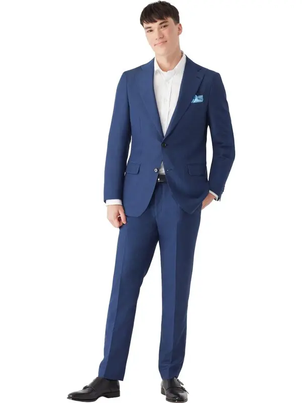 INDOCHINO Kelly Wool Silk Blazer - Navy