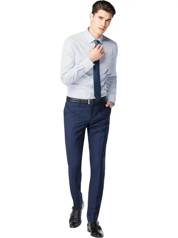 INDOCHINO Harrogate Windowpane Tailored Pants - Blue
