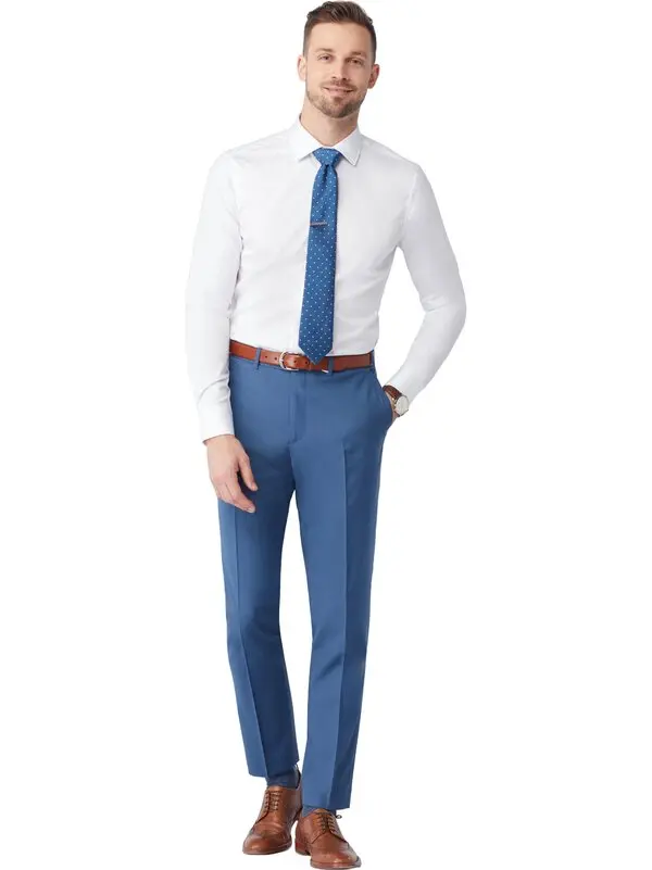 INDOCHINO Milano Stone Wool Trousers - Blue
