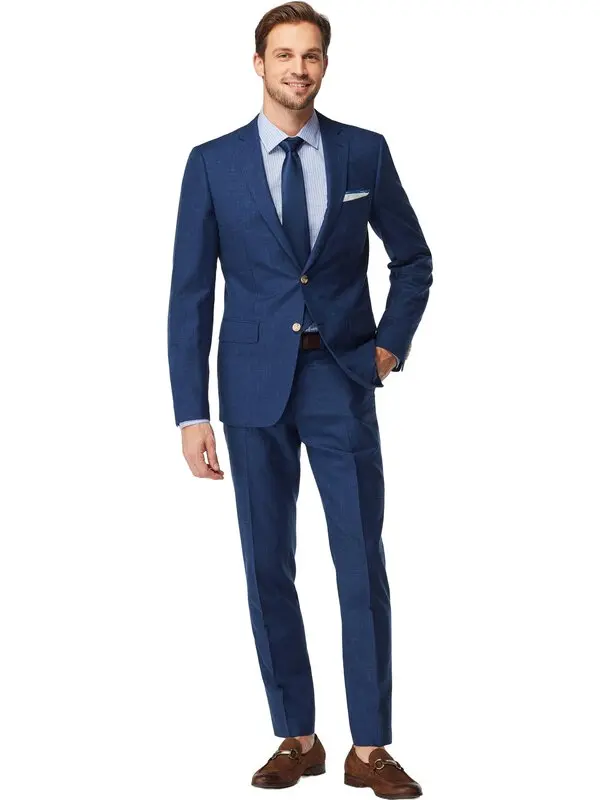 INDOCHINO Stockport Wool Linen Suit - Blue