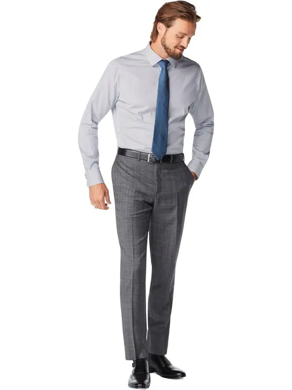 INDOCHINO Harrogate Glen Check Charcoal Trousers - Gray