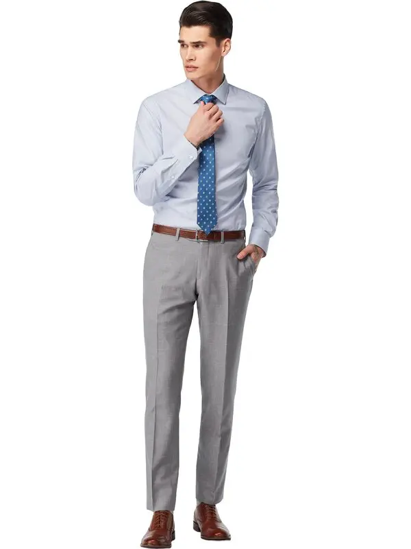 INDOCHINO Stockport Wool Linen Light Tailored Pants - Gray