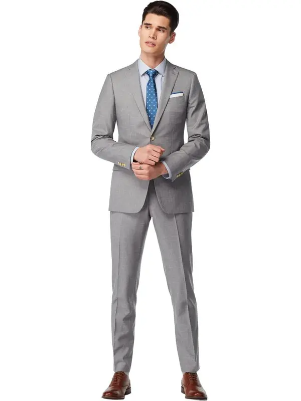 INDOCHINO Stockport Wool Linen Light Suit - Gray