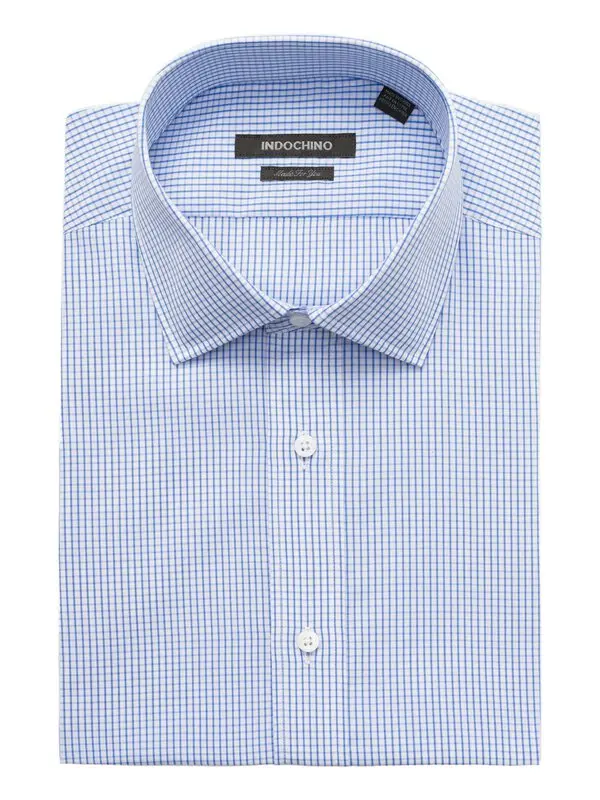 INDOCHINO Harlow Microcheck Shirt - Blue