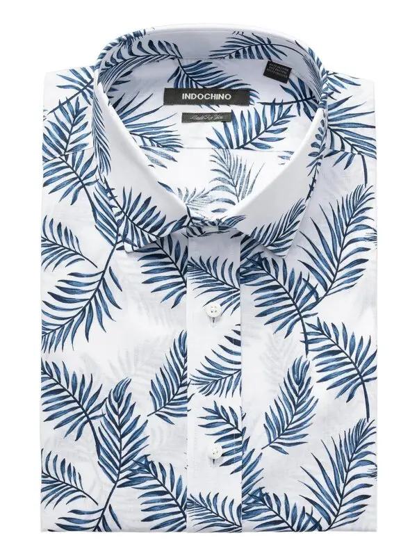 INDOCHINO Seaham Palm Print Shirt - White