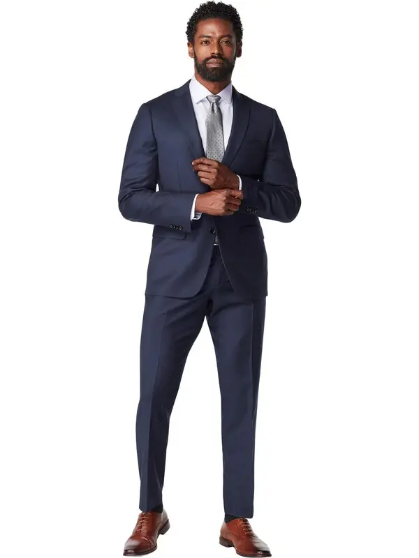 INDOCHINO Highbridge Nailhead Navy Tailored Suit - Blue