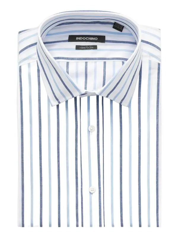 INDOCHINO Stroud Stripe Light Blue Shirt - Navy