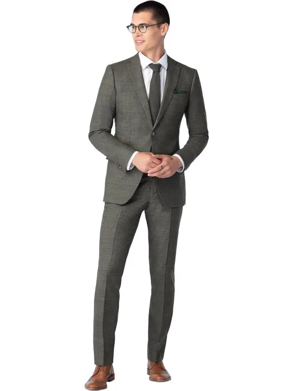 INDOCHINO Monza Royal Flannel Suit - Olive