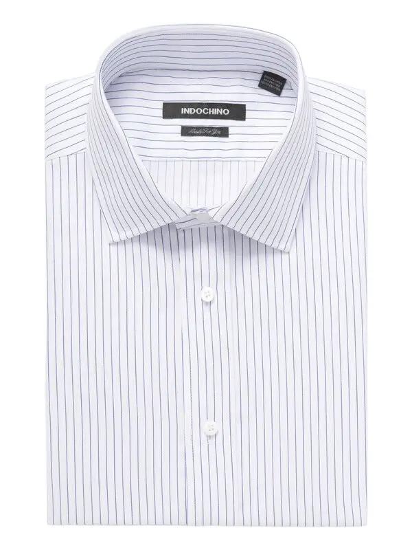 INDOCHINO Denton Stripe Navy Shirt - Blue