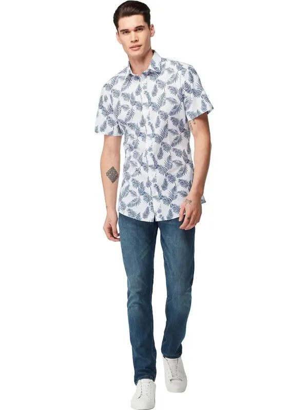 INDOCHINO Seaham Palm Print Casual Shirt - White
