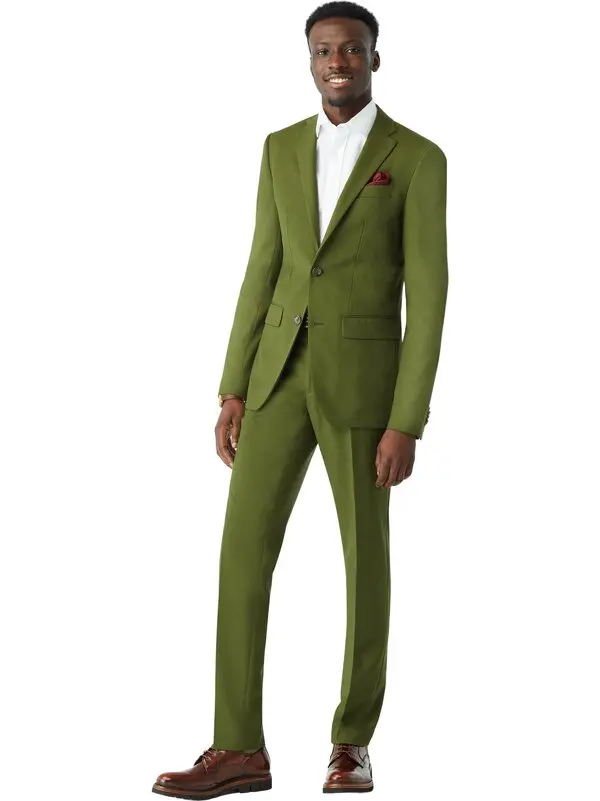 INDOCHINO Howell Wool Stretch Suit - Olive