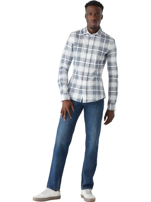 INDOCHINO Kirkley Plaid Casual Shirt - Navy