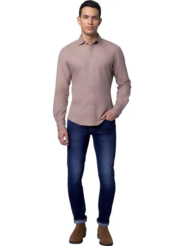 INDOCHINO Glynn Brushed Melange Casual Shirt - Sand