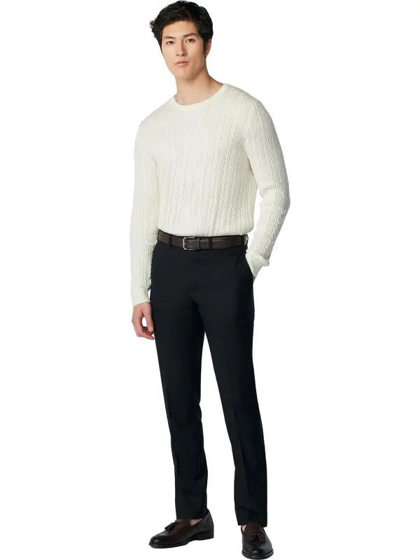 INDOCHINO Haddington Wool Silk Tailored Pants - Black