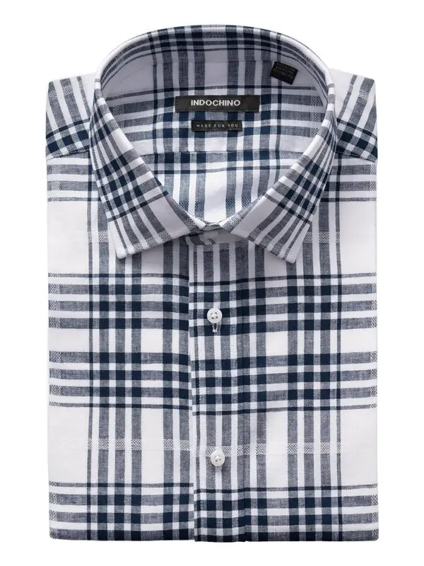 INDOCHINO Kirkley Plaid Shirt - Navy