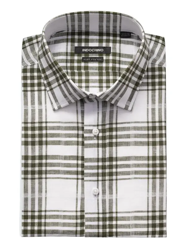 INDOCHINO Kirkley Plaid Shirt - Olive
